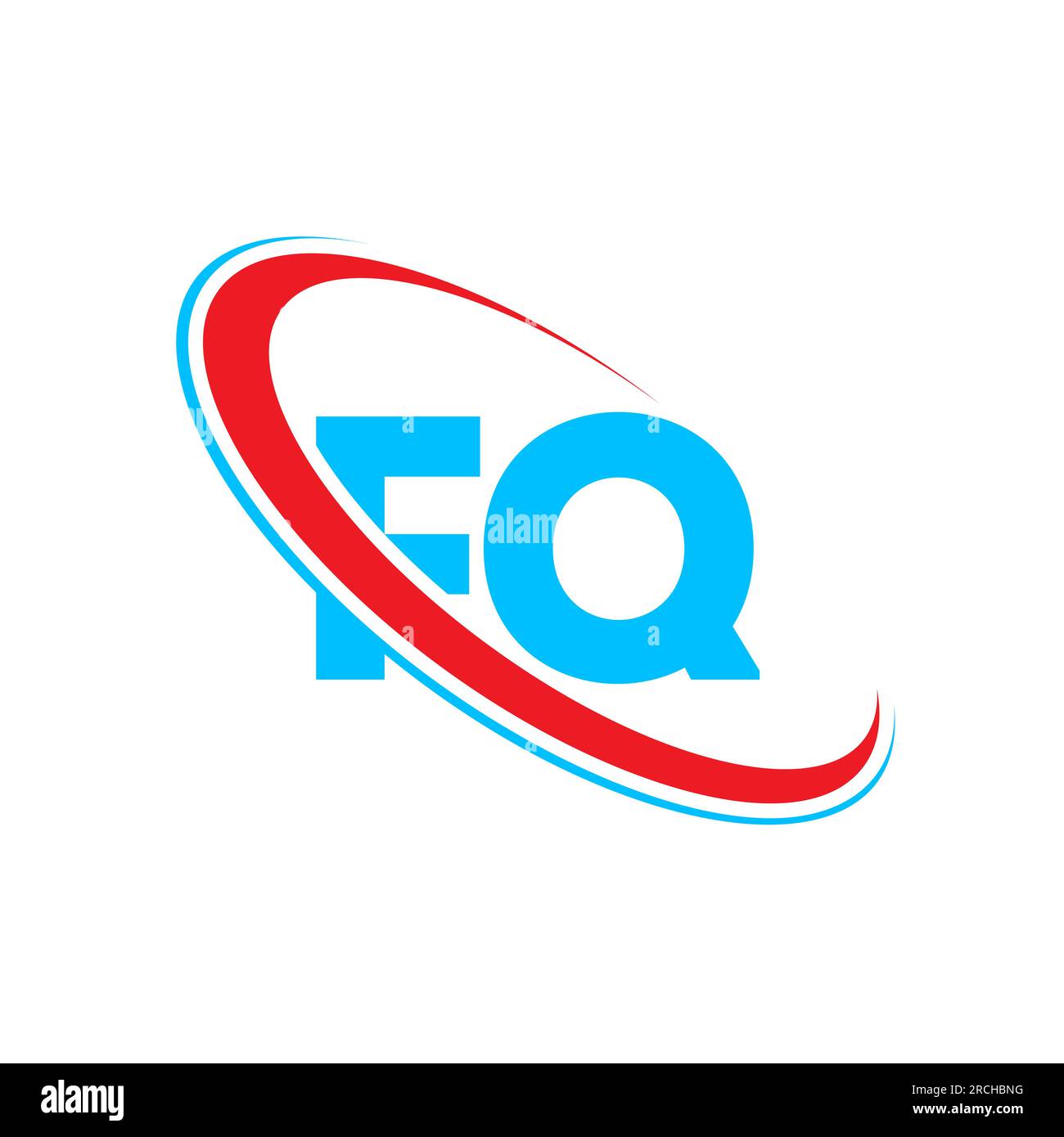 Fq F Q Letter Logo Design Initial Letter Fq Linked Circle Upercase