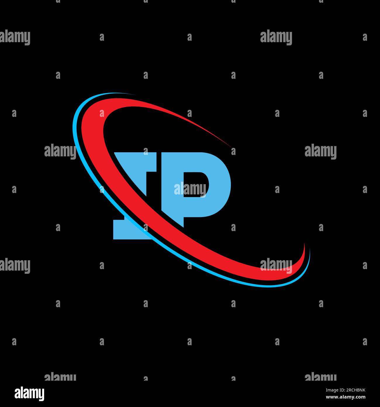 IP I P letter logo design. Initial letter IP linked circle uppercase ...