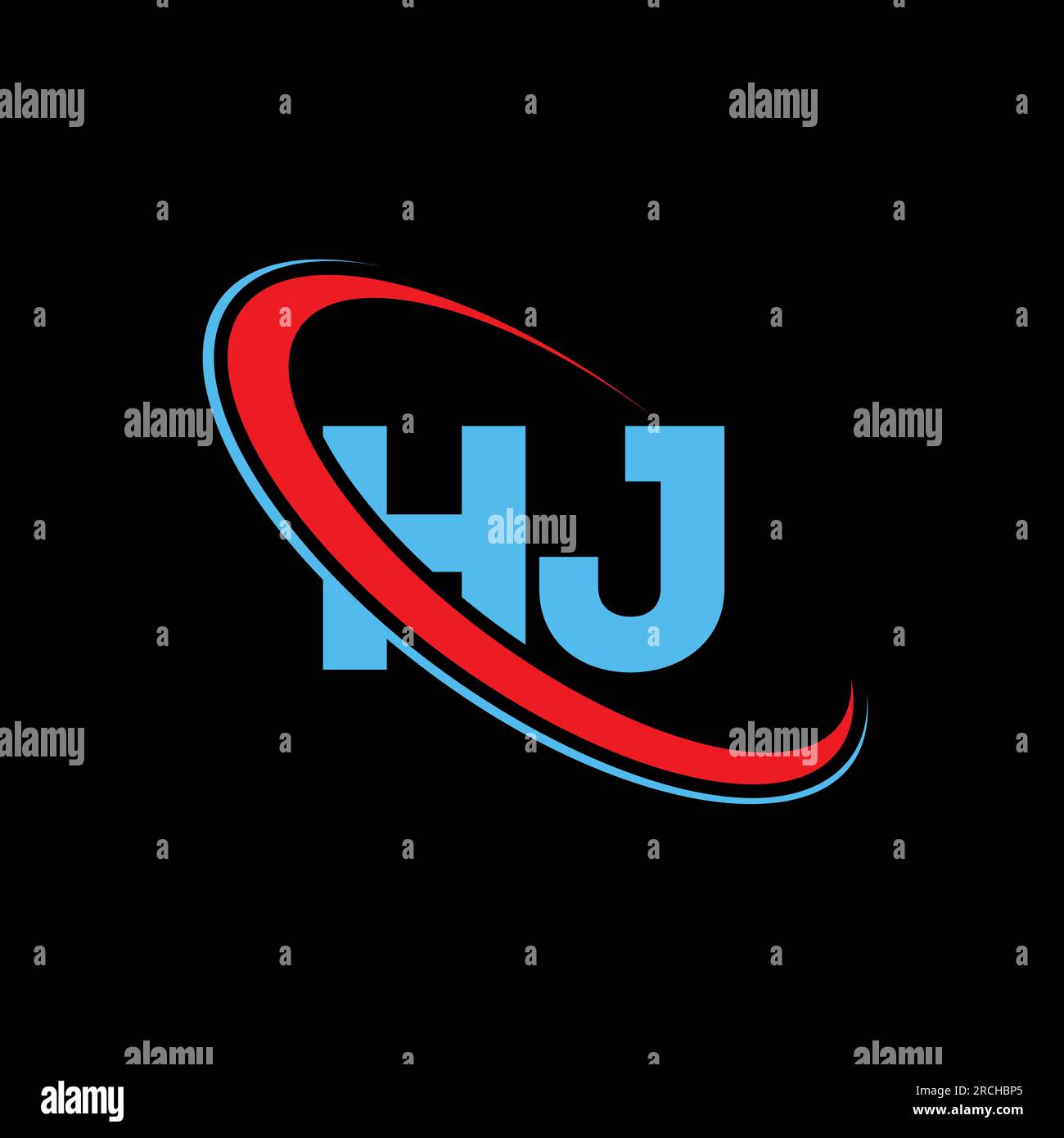 HJ H J letter logo design. Initial letter HJ linked circle uppercase ...