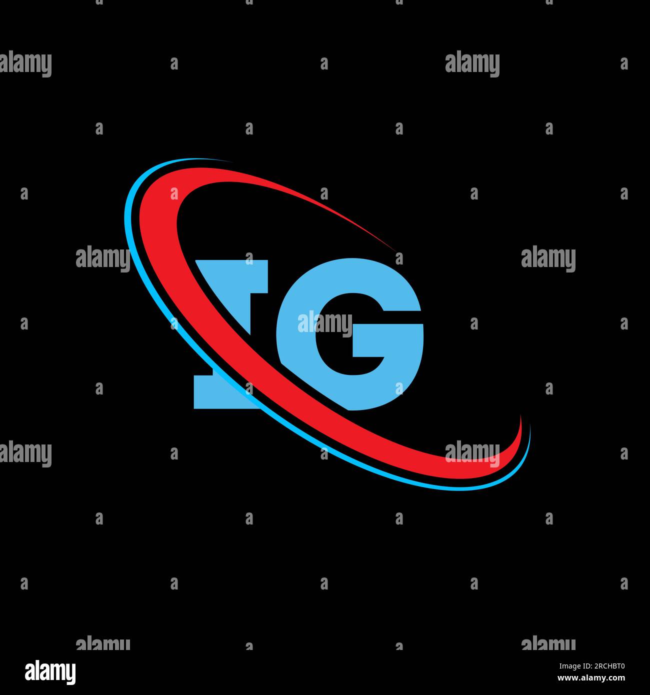 IG, I G letter logo design. Initial letter IG linked circle uppercase ...