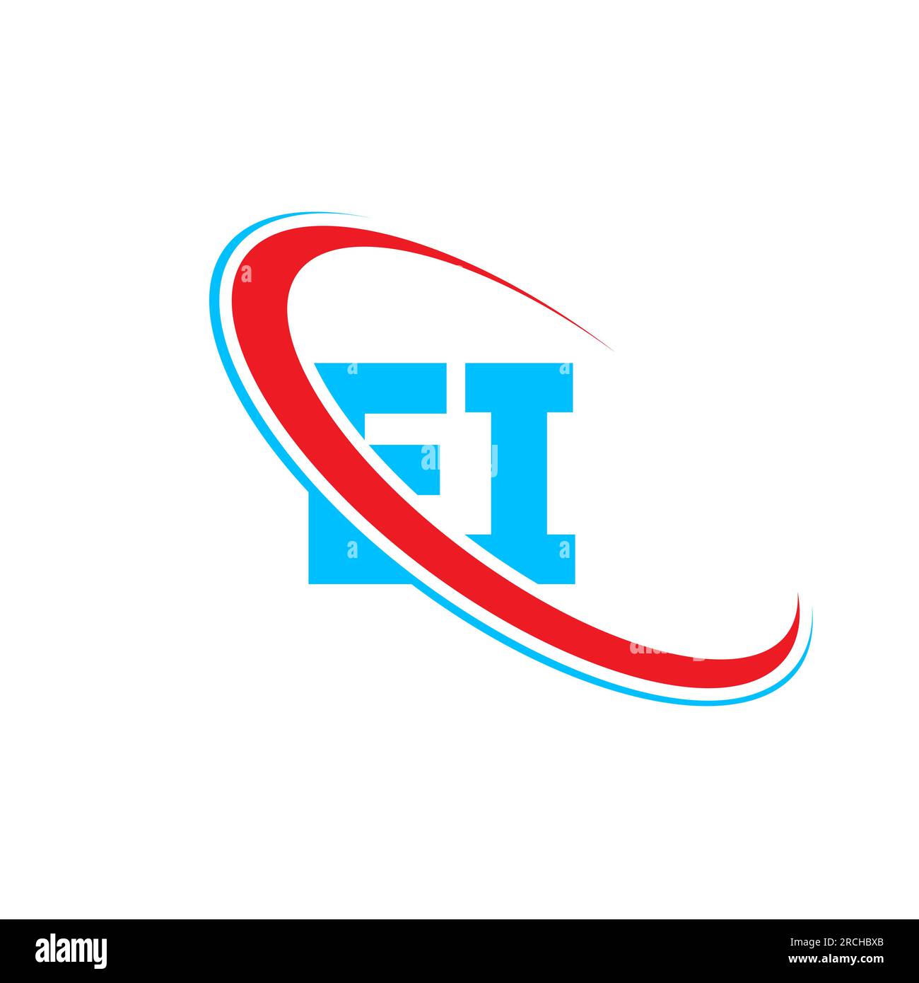 Ei E I Letter Logo Design Initial Letter Ei Linked Circle Upercase