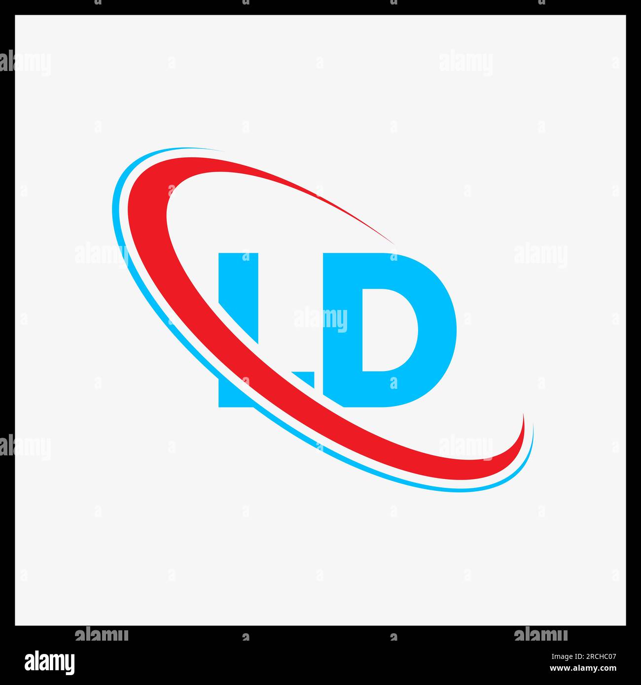 LD L D letter logo design. Initial letter LD linked circle upercase ...