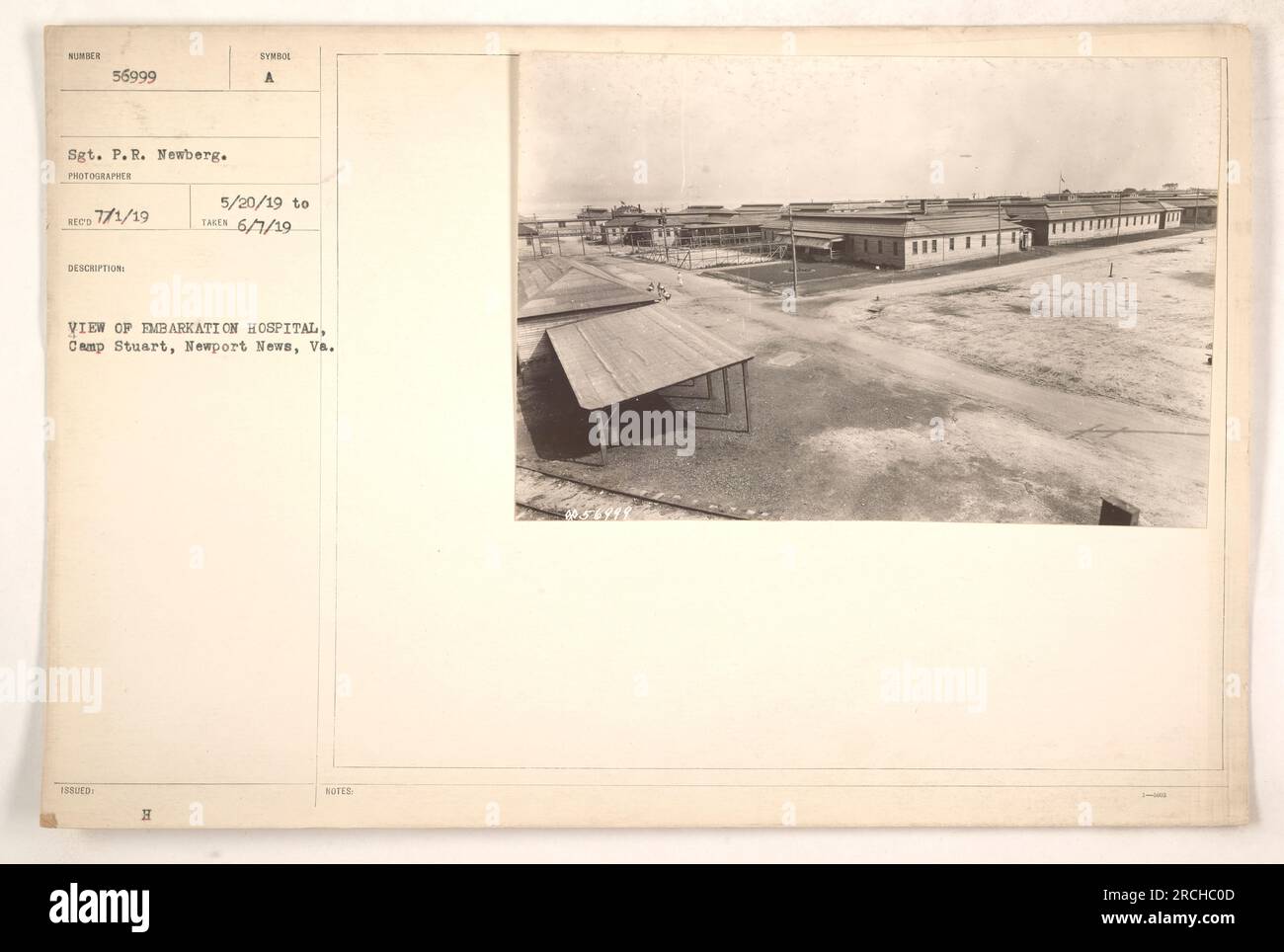 This photograph shows the Embarkation Hospital located at Camp Stuart ...