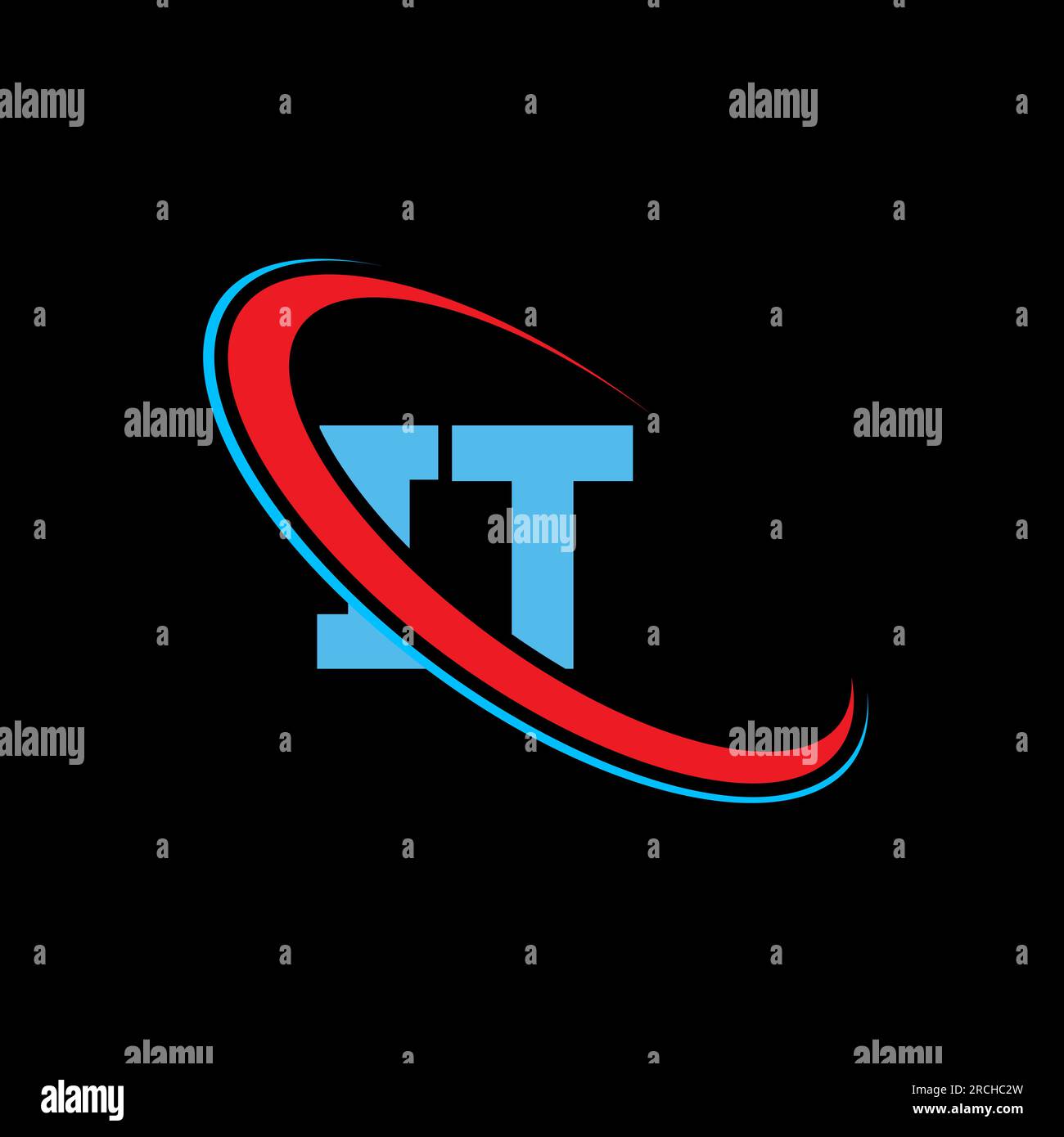 IT I T letter logo design. Initial letter IT linked circle upercase ...