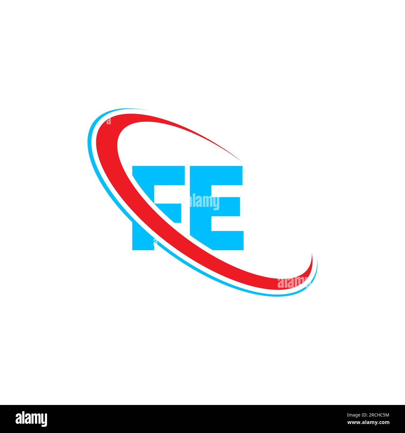 FE F E letter logo design. Initial letter FE linked circle upercase ...
