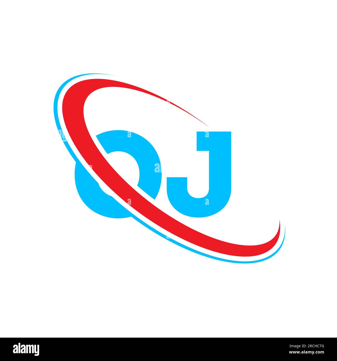 OJ O J letter logo design. Initial letter OJ linked circle upercase ...