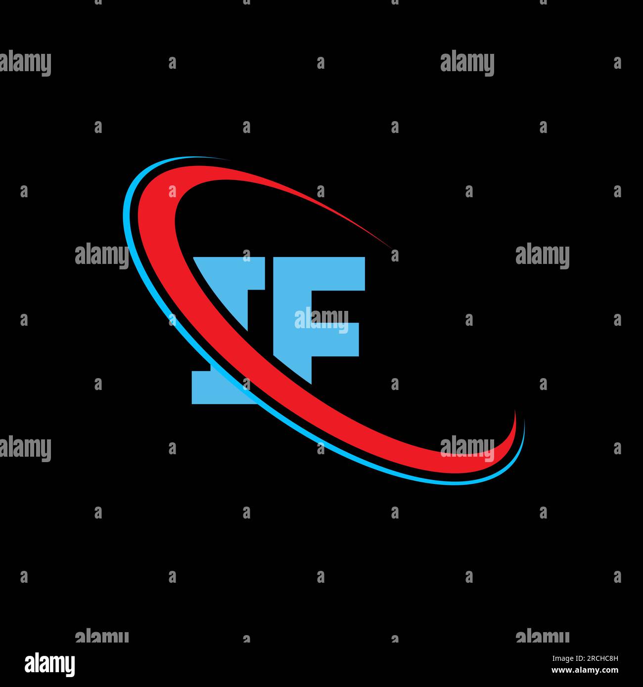 IF, I F letter logo design. Initial letter IF linked circle uppercase ...