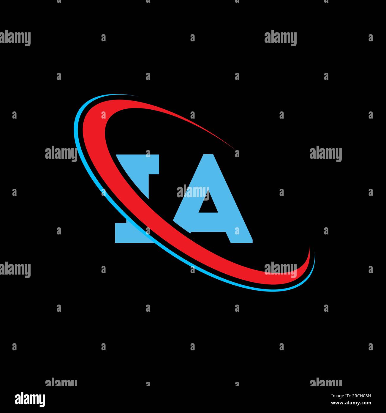 IA I A letter logo design. Initial letter IA linked circle uppercase ...