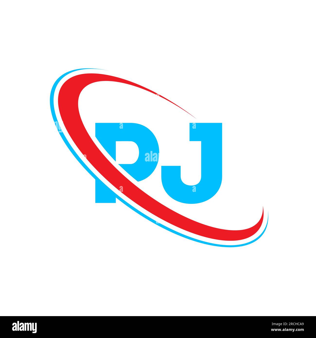 PJ P J letter logo design. Initial letter PJ linked circle uppercase ...