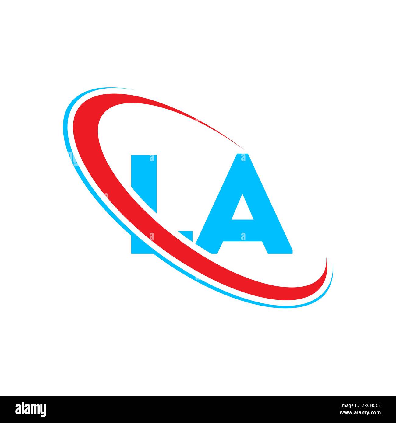 LA L A letter logo design. Initial letter LA linked circle upercase ...