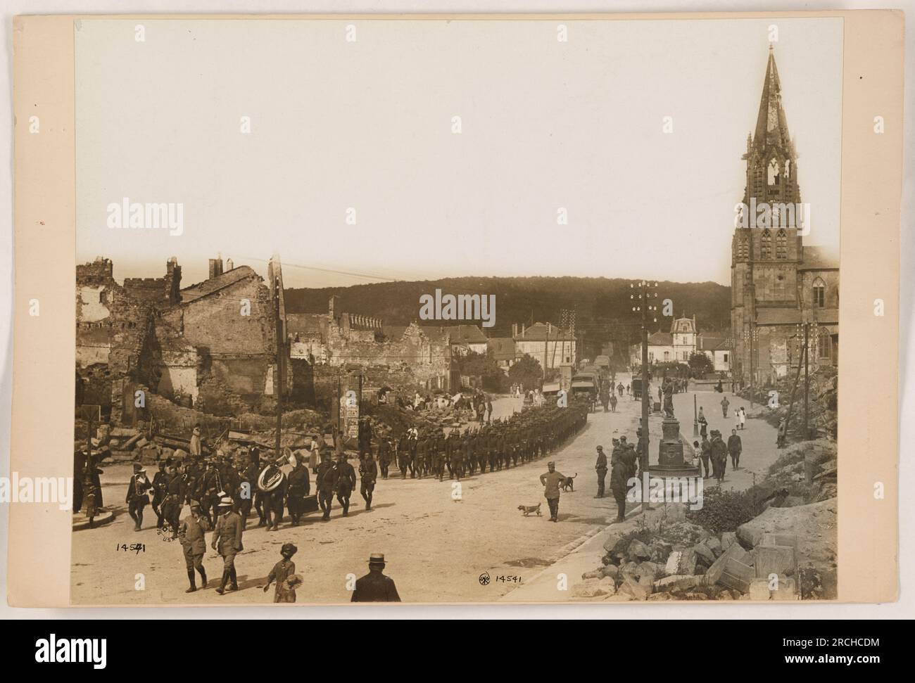 Soldiers marching in military parade during World War One Stock Photo ...