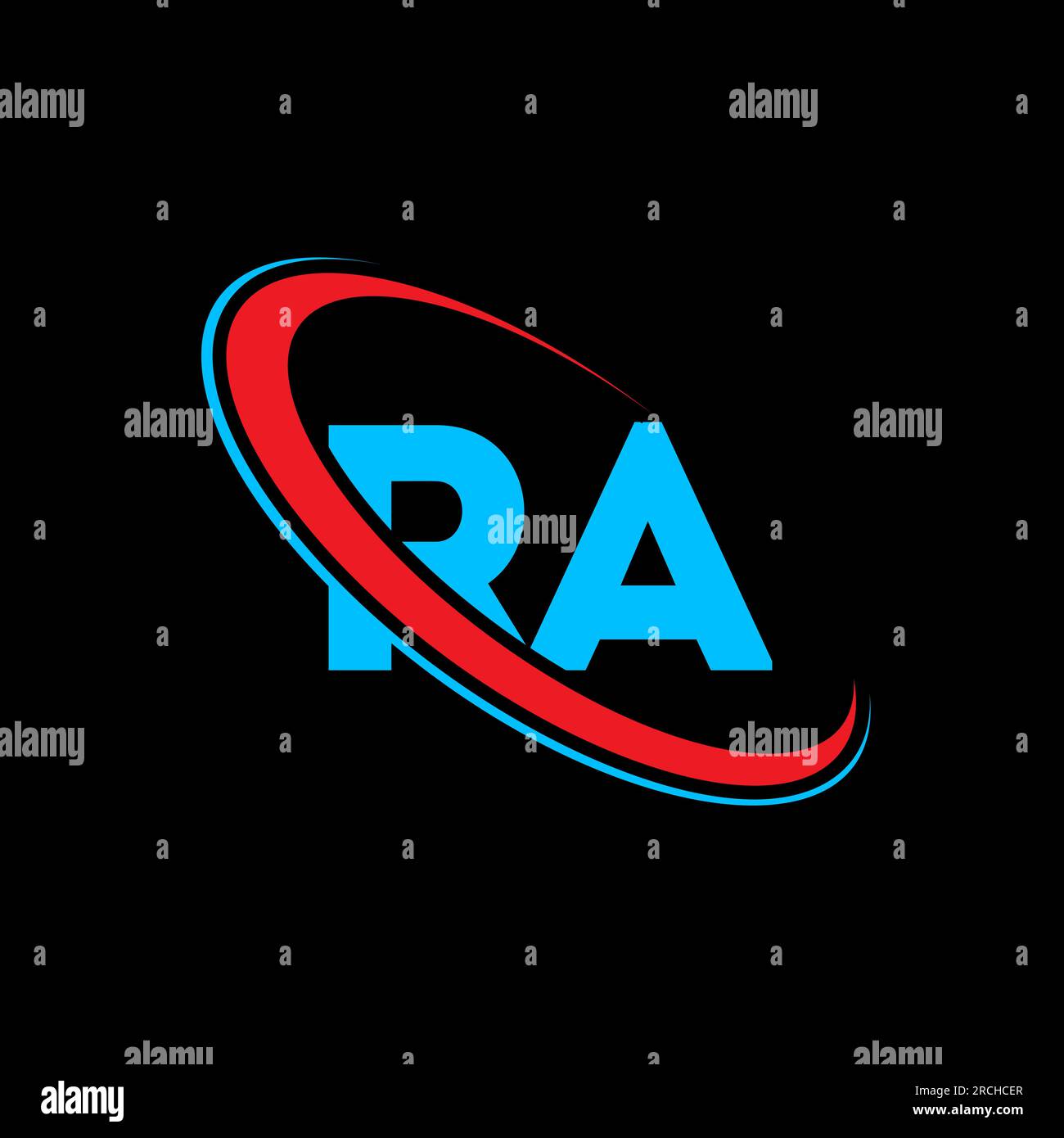 RA R A letter logo design. Initial letter RA linked circle uppercase ...
