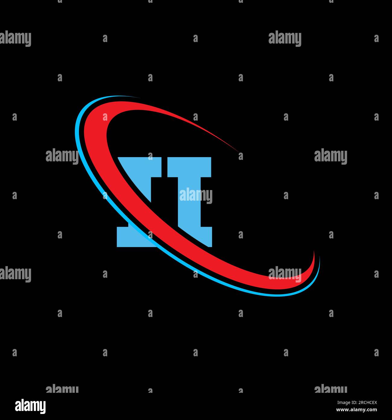 II I I letter logo design. Initial letter II linked circle uppercase ...