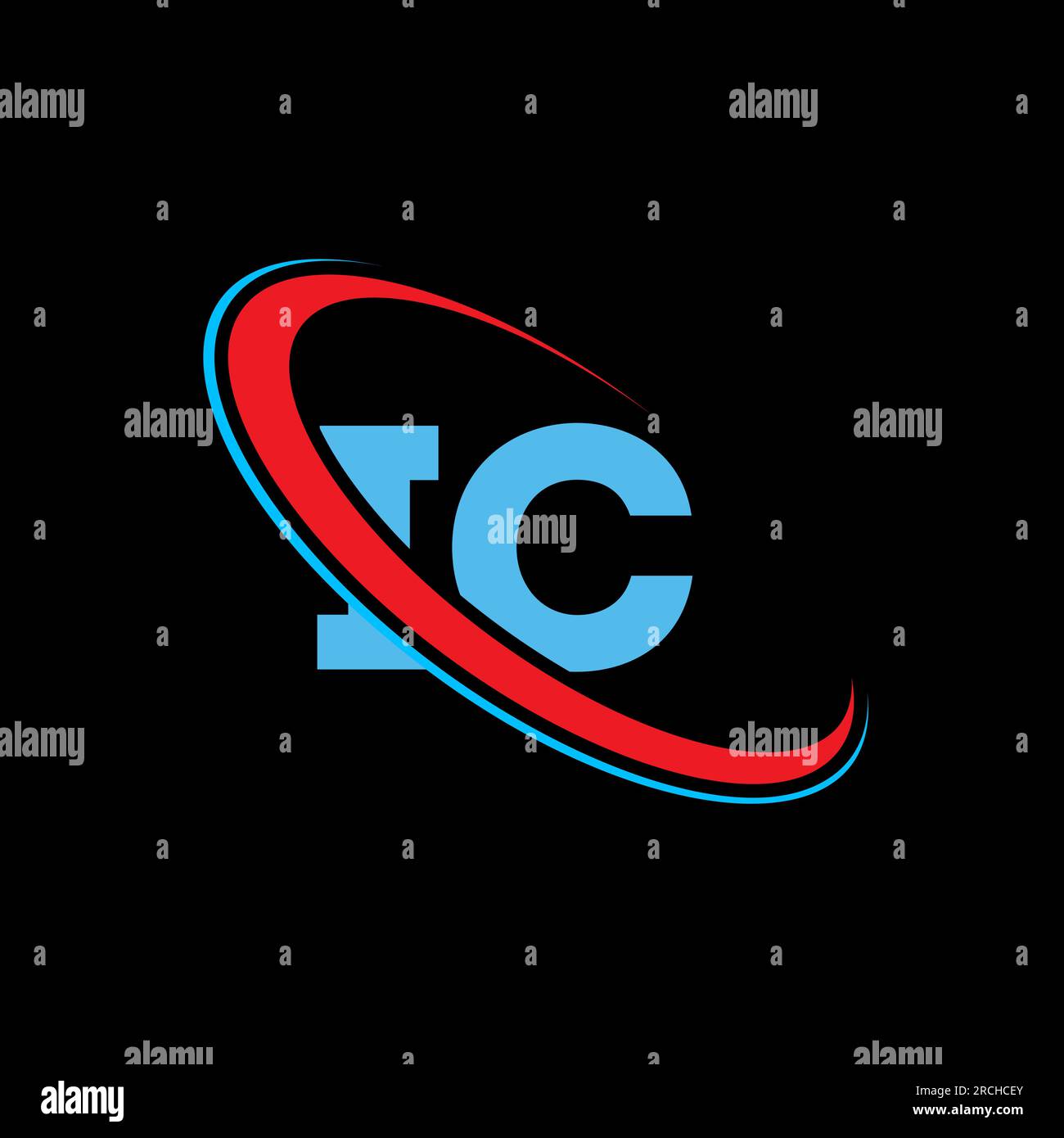 IC, I C letter logo design. Initial letter IC linked circle uppercase ...