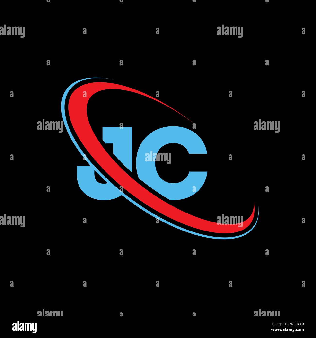 JC, J C letter logo design. Initial letter JC linked circle uppercase ...