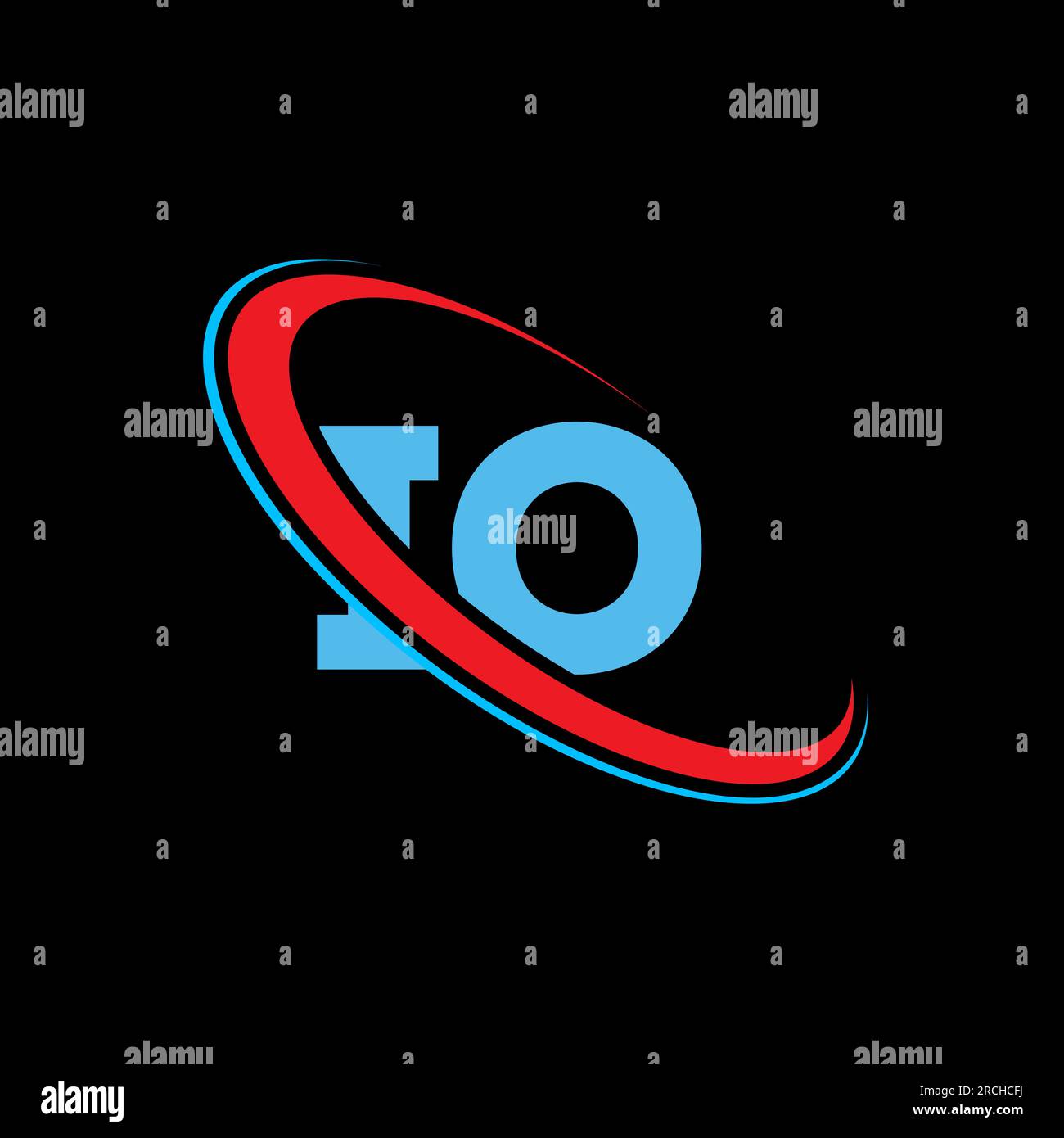 IO I O letter logo design. Initial letter IO linked circle uppercase ...