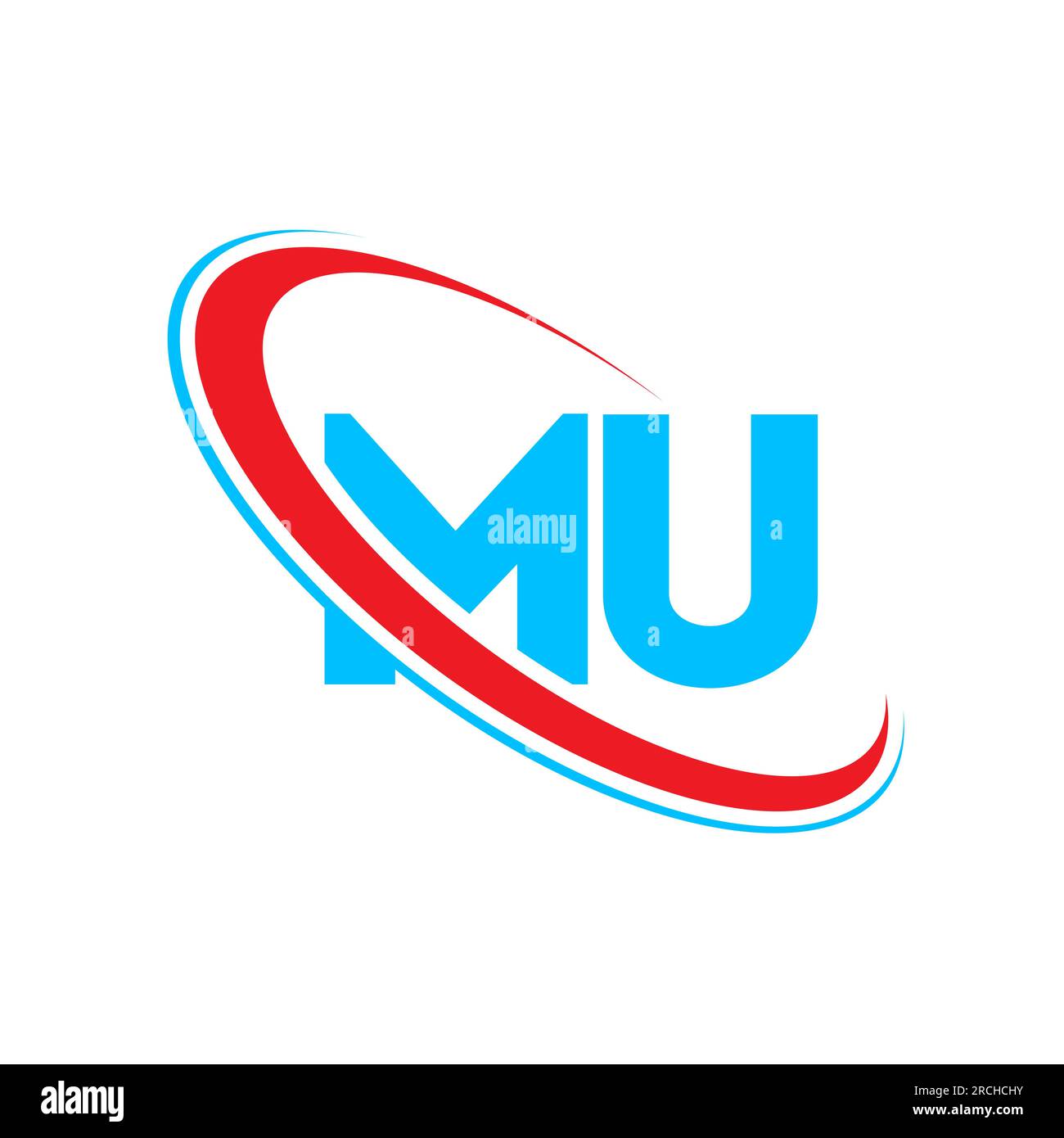 MU M U letter logo design. Initial letter MU linked circle upercase ...