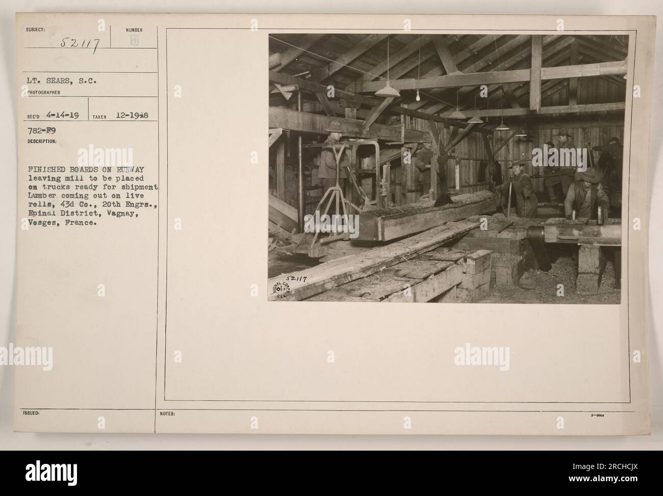 Finished boards on a runway at a mill in Vagnay, Vosges, France, ready ...