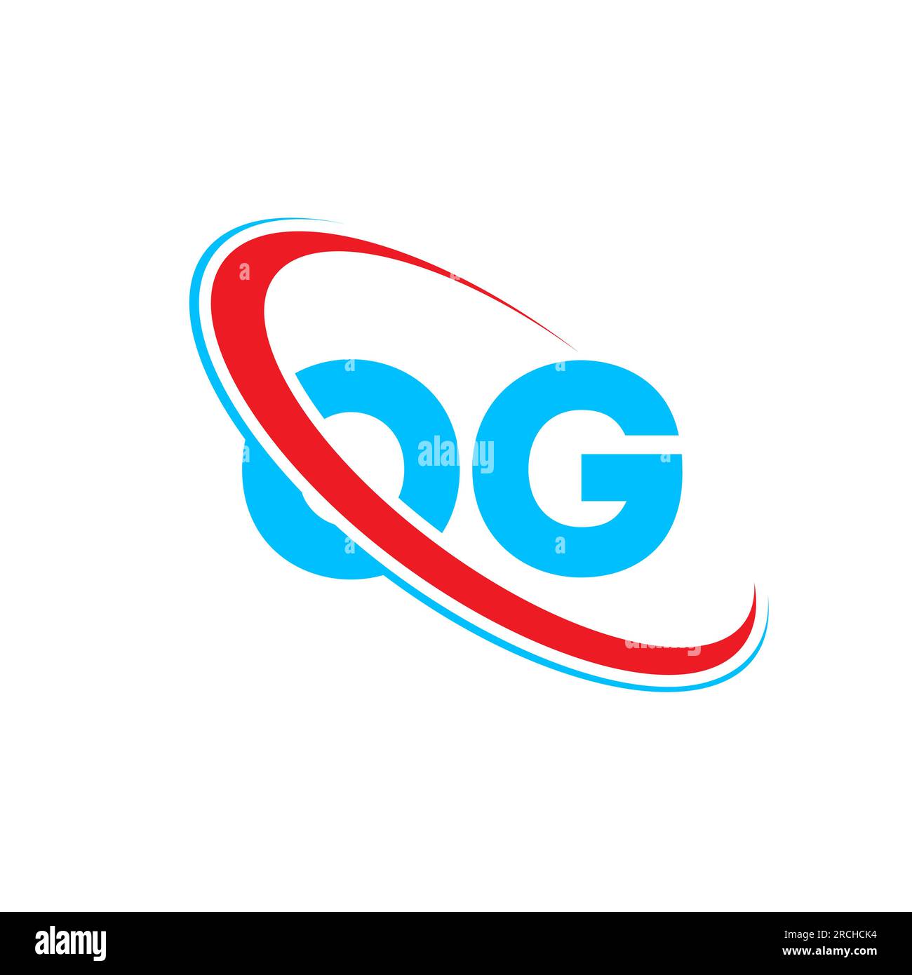 OG O G letter logo design. Initial letter OG linked circle upercase ...