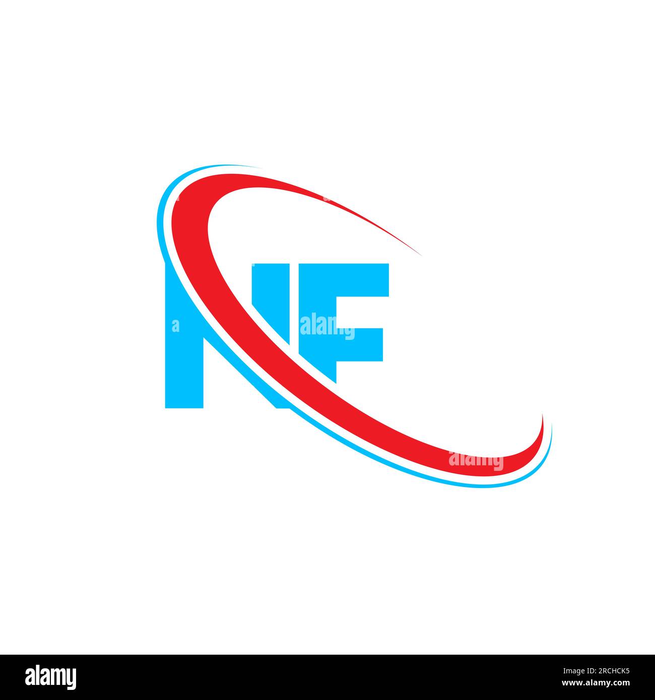 NF N F letter logo design. Initial letter NF linked circle upercase ...