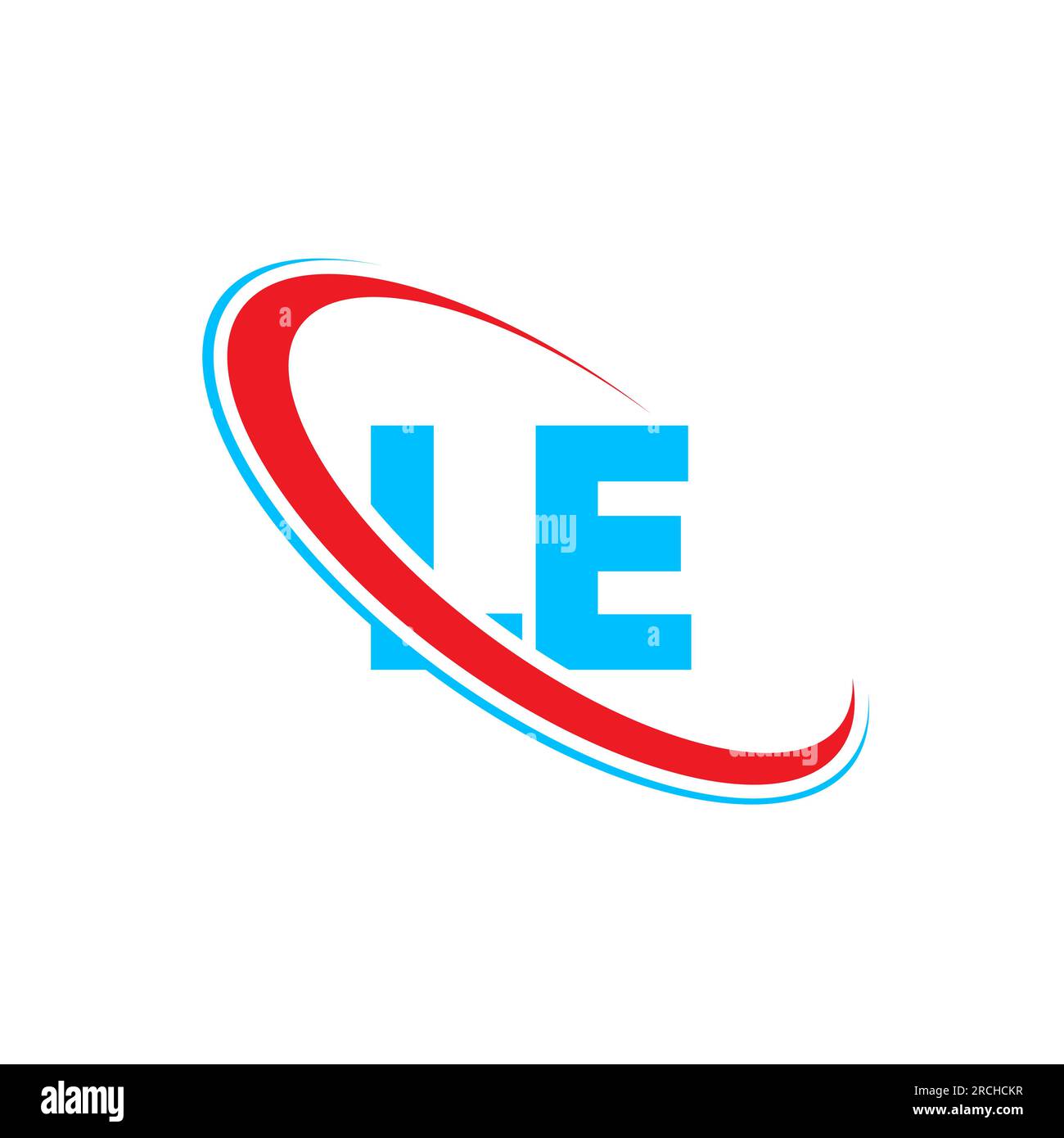 LE L E letter logo design. Initial letter LE linked circle upercase ...