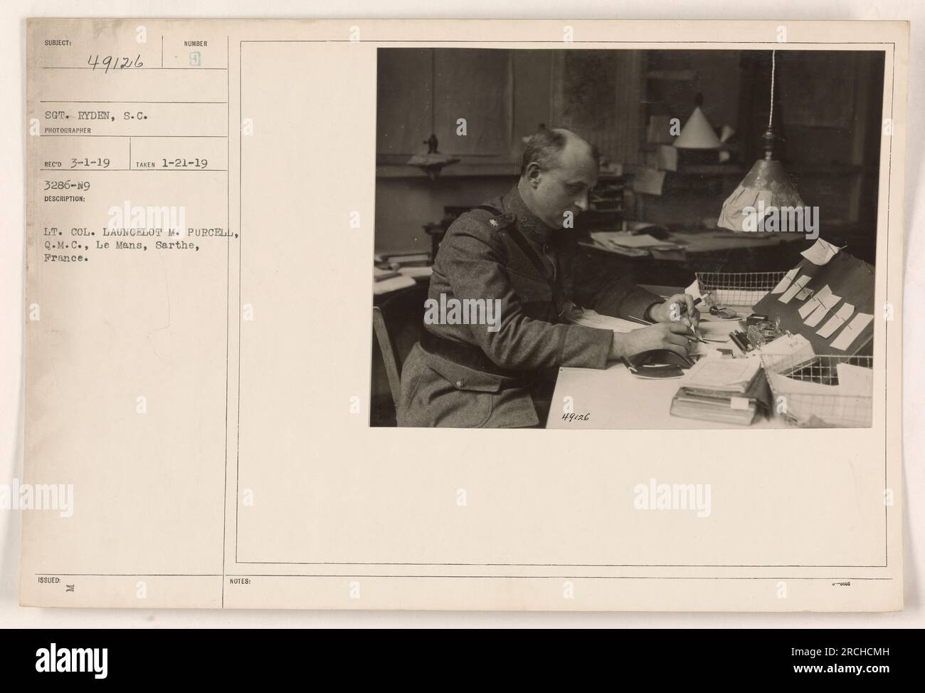 Lieutenant Colonel Launcelot M. Purcell, Quarter Master Corps ...