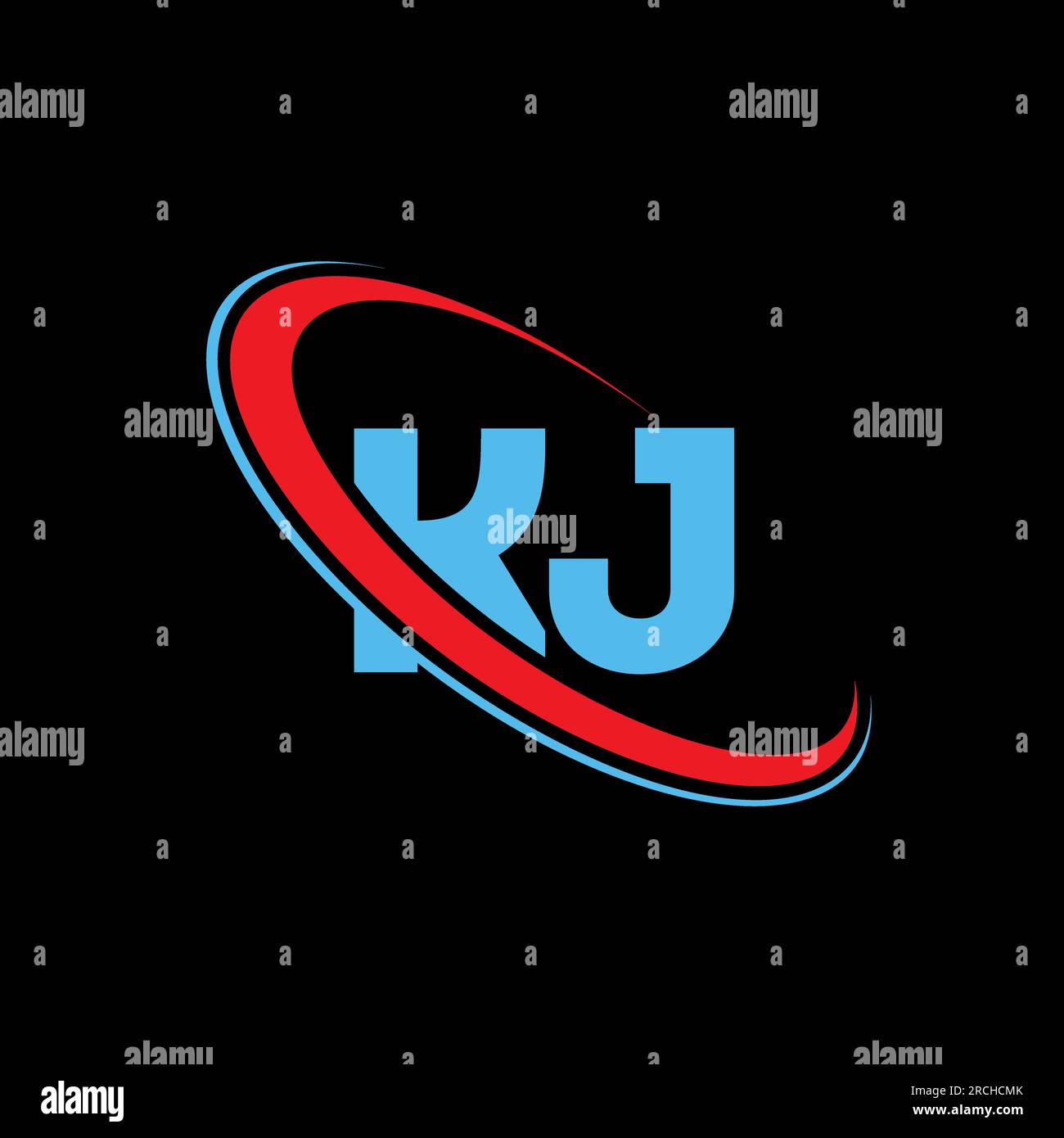 KJ logo. KJ letter. KJ letter logo design. Initials KJ logo linked with ...