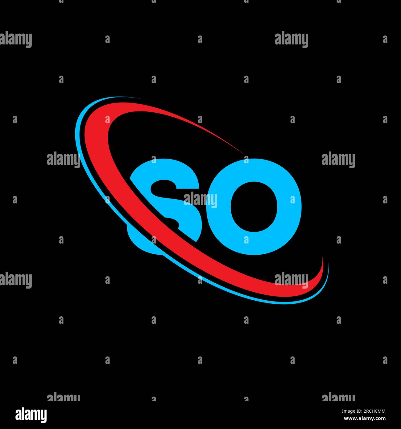 SO S O letter logo design. Initial letter SO linked circle uppercase ...