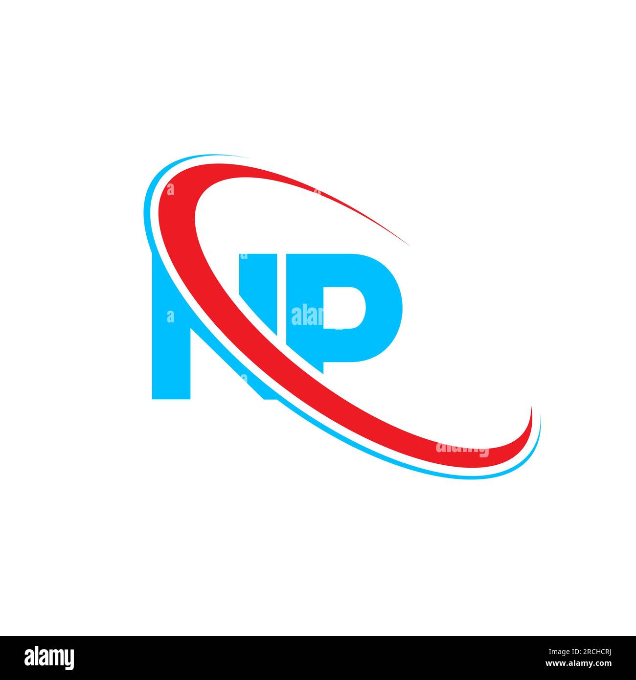 Np N P Letter Logo Design Initial Letter Np Linked Circle Upercase