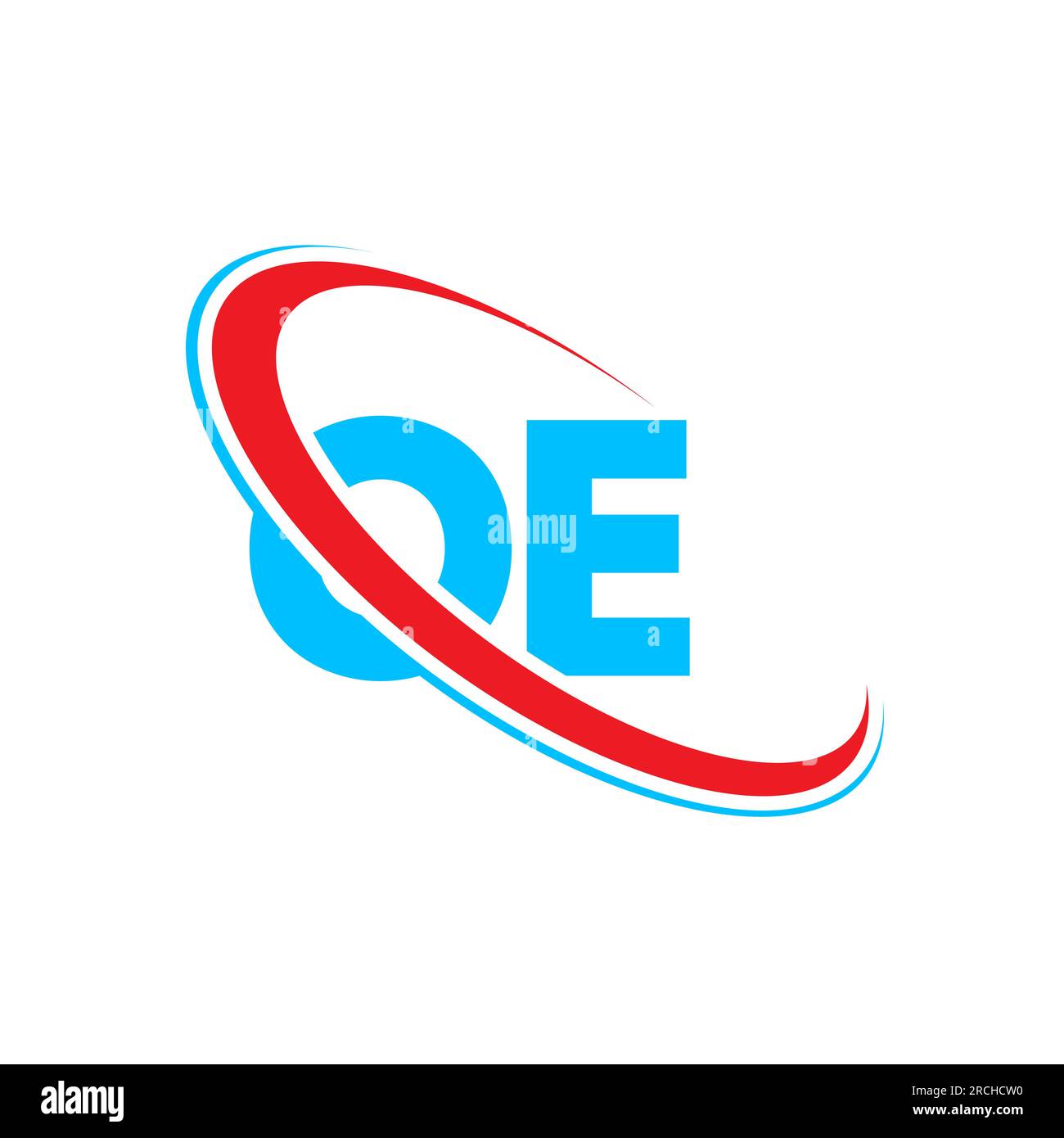 OE O E letter logo design. Initial letter OE linked circle uppercase ...