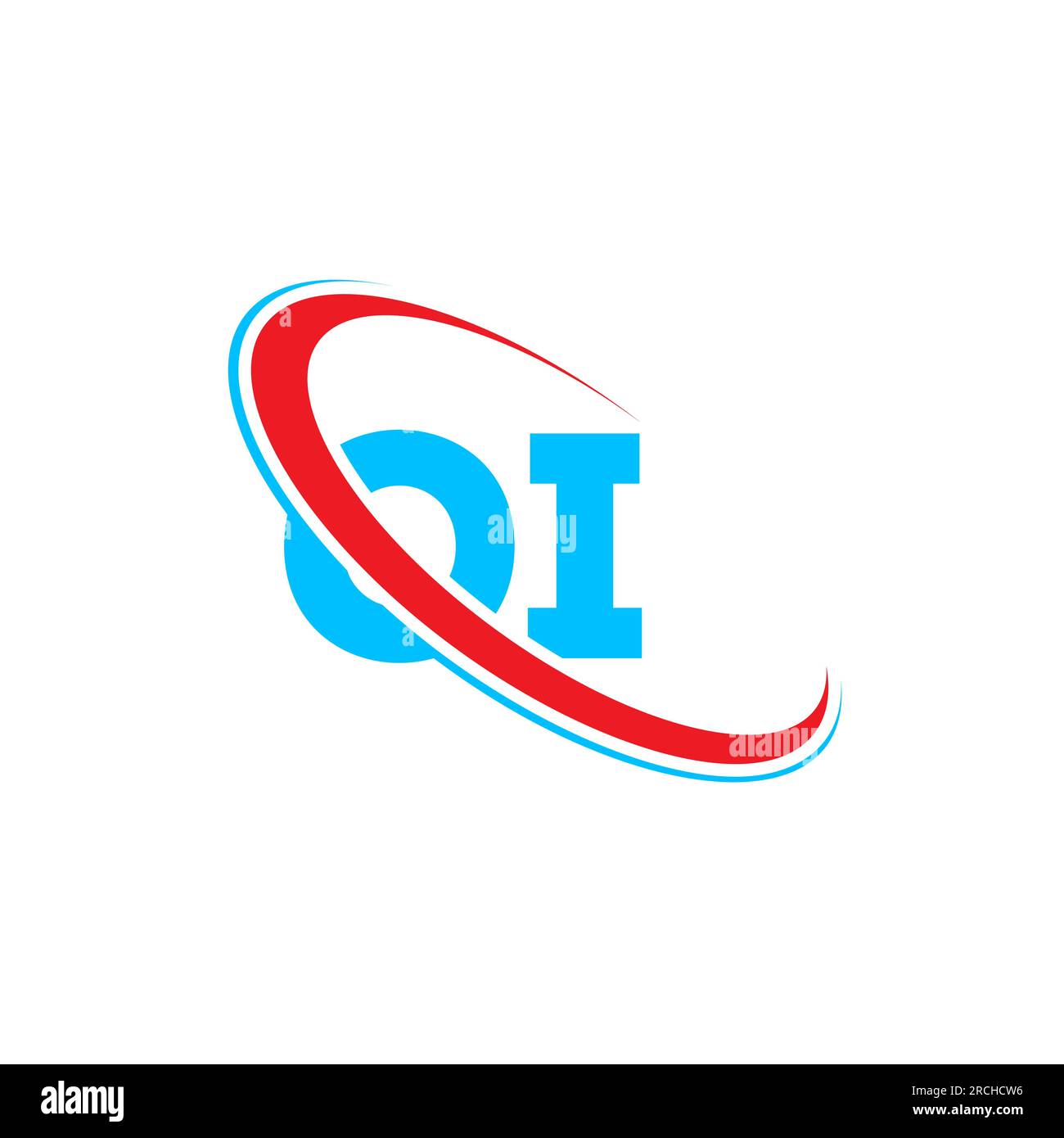 OI O I letter logo design. Initial letter OI linked circle upercase ...