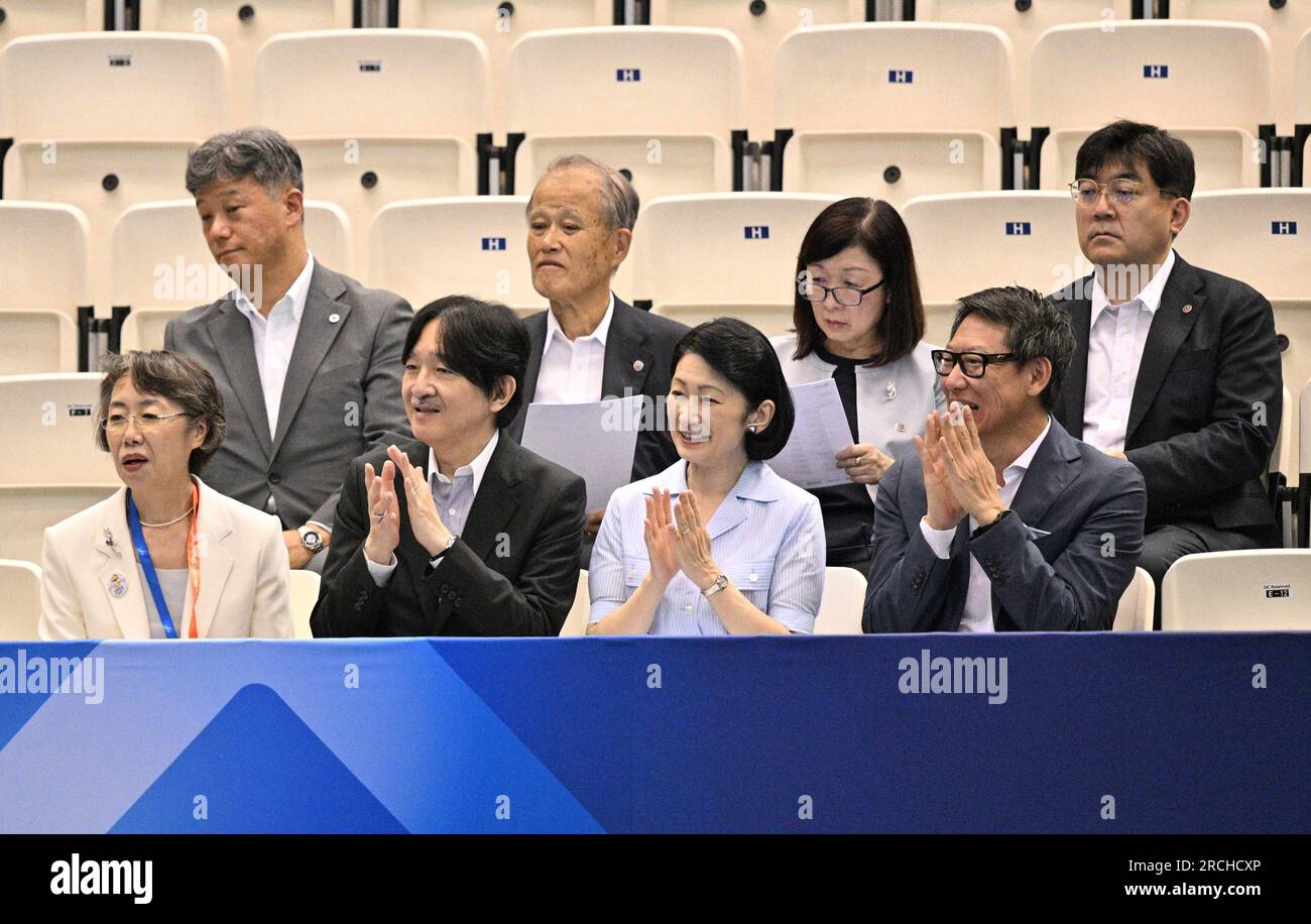 Japan's Crown Prince Akishino and Princess Kiko view the artistic ...