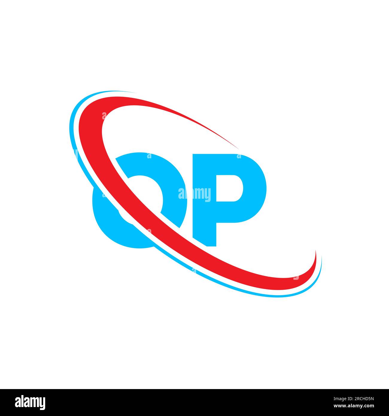 OP O P letter logo design. Initial letter OP linked circle upercase ...