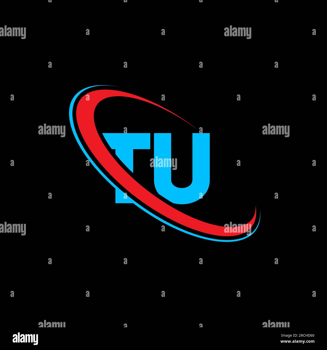TU T U letter logo design. Initial letter TU linked circle uppercase ...