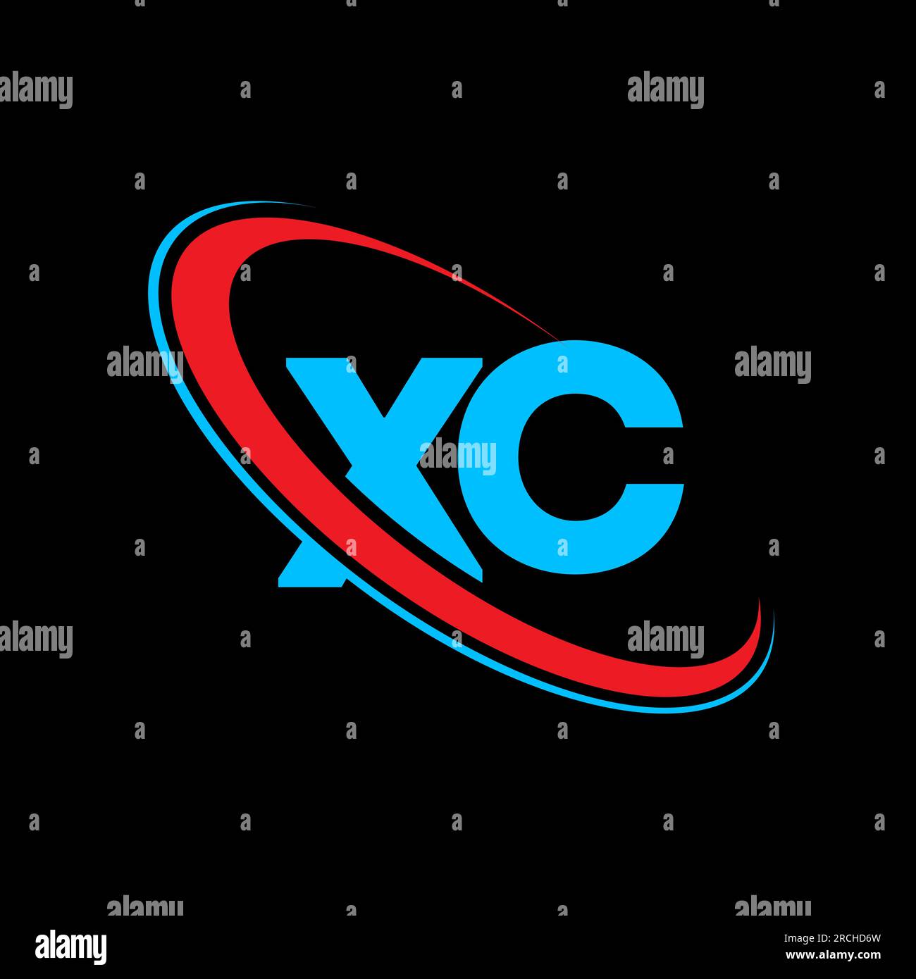 XC X C letter logo design. Initial letter XC linked circle uppercase ...