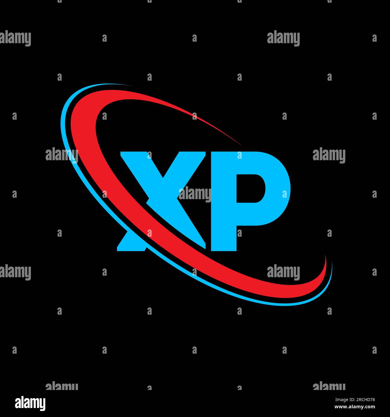 XP X P letter logo design. Initial letter XP linked circle uppercase ...