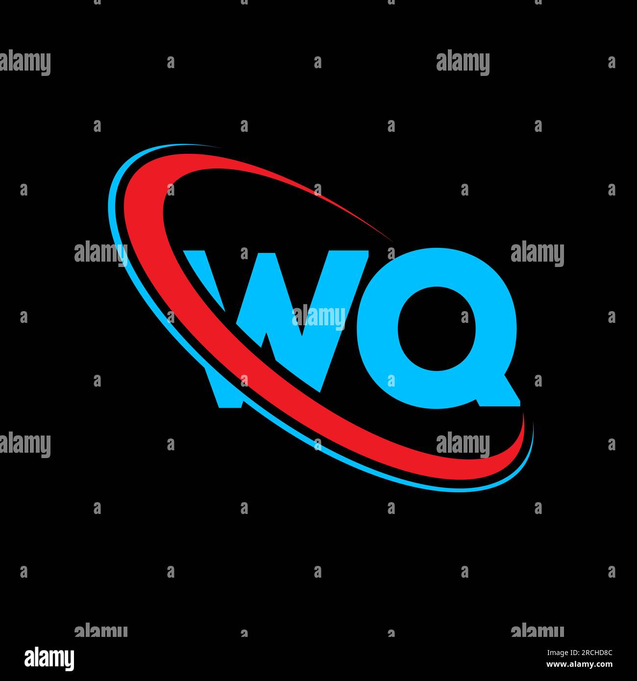 WQ W Q letter logo design. Initial letter WQ linked circle uppercase ...