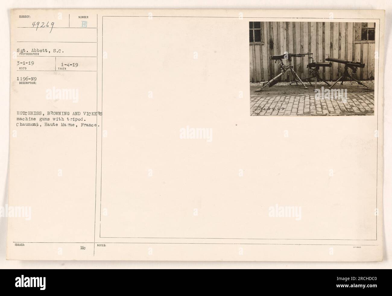 The image shows a display of Hotchkiss, Browning, and Vickers machine ...