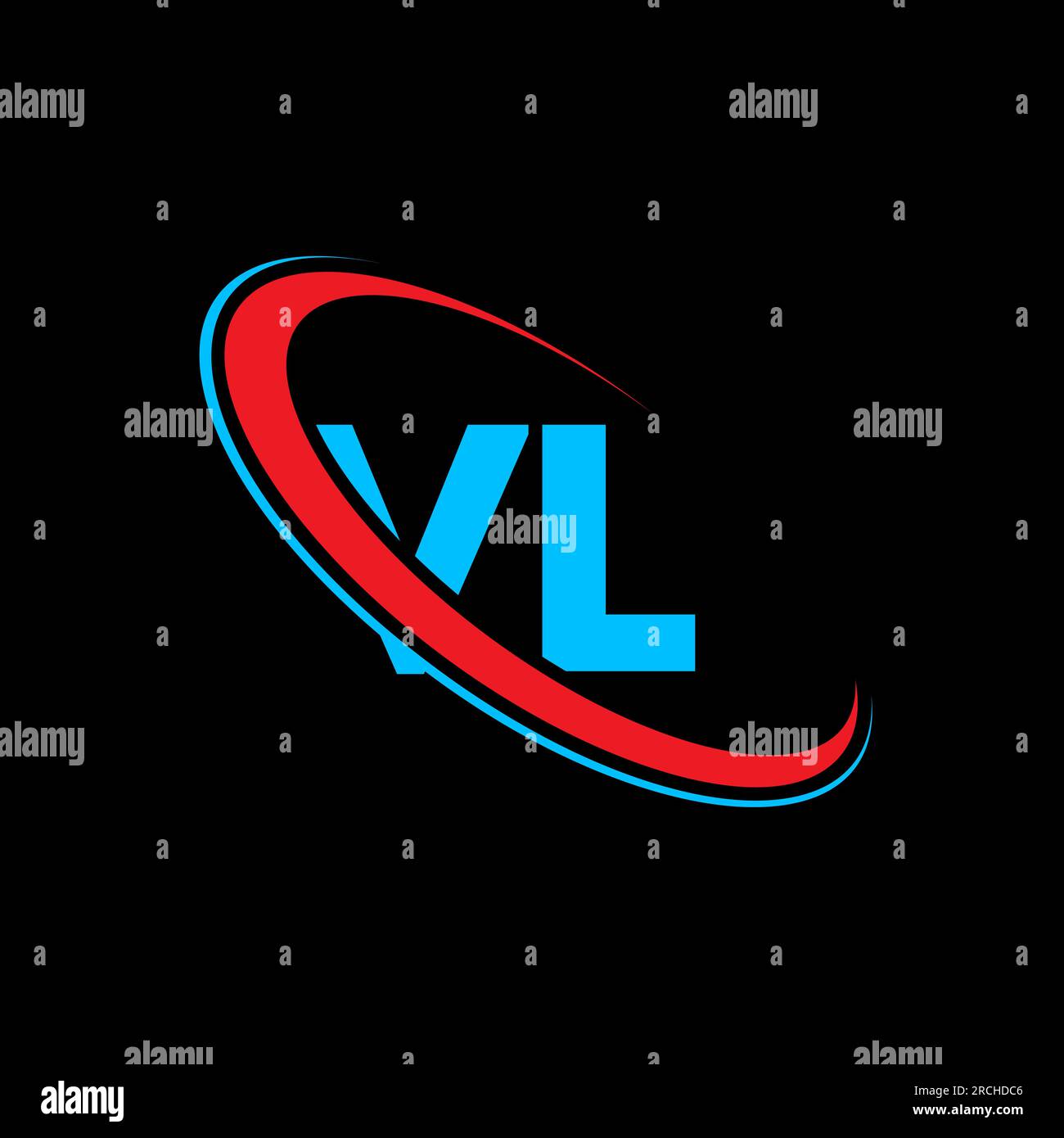 VL V L letter logo design. Initial letter VL linked circle uppercase ...