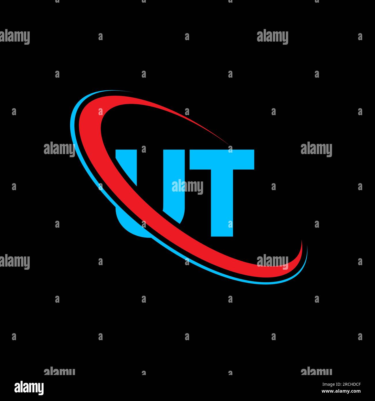 UT U T letter logo design. Initial letter UT linked circle uppercase ...