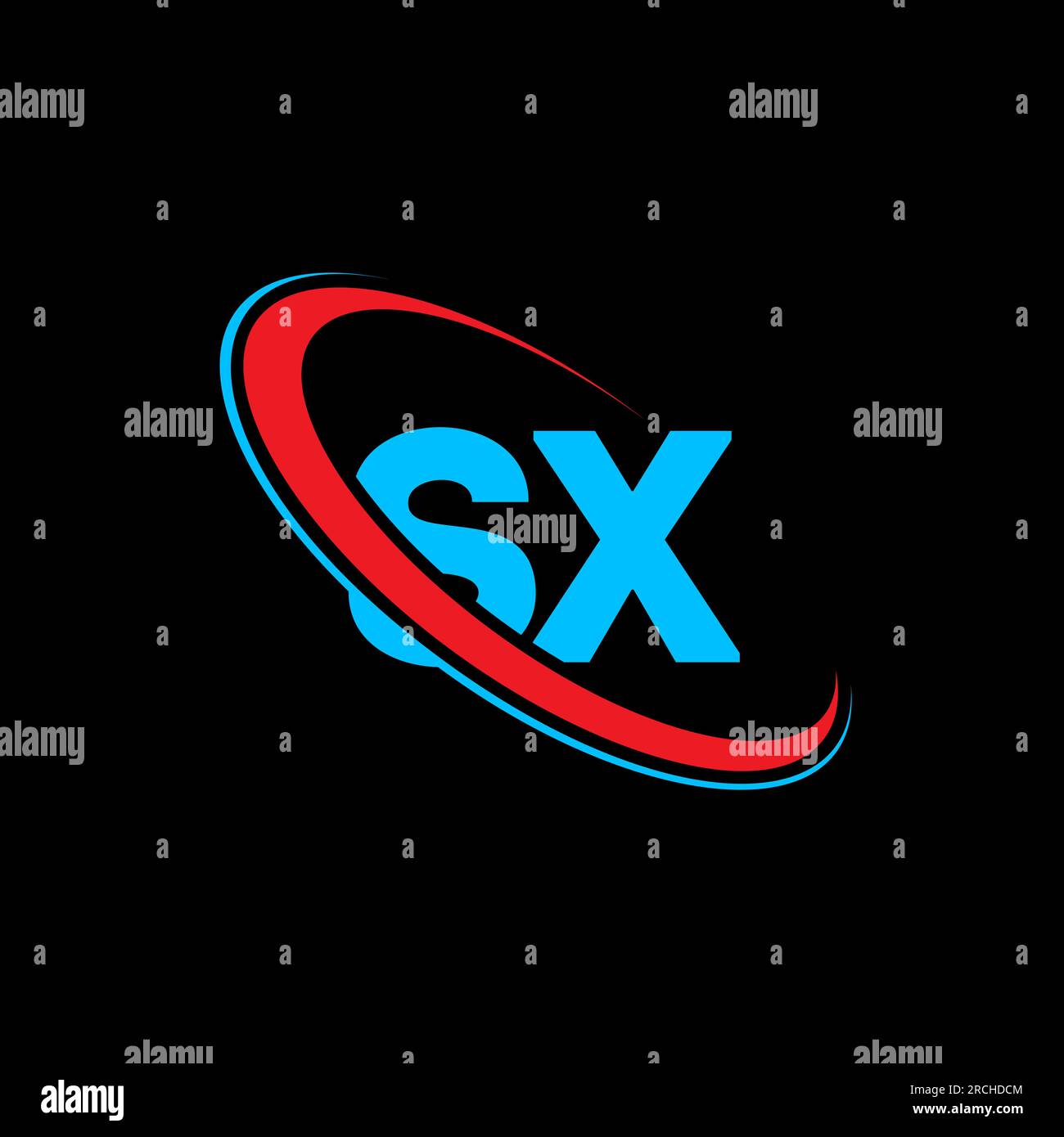 SX S X letter logo design. Initial letter SX linked circle uppercase ...