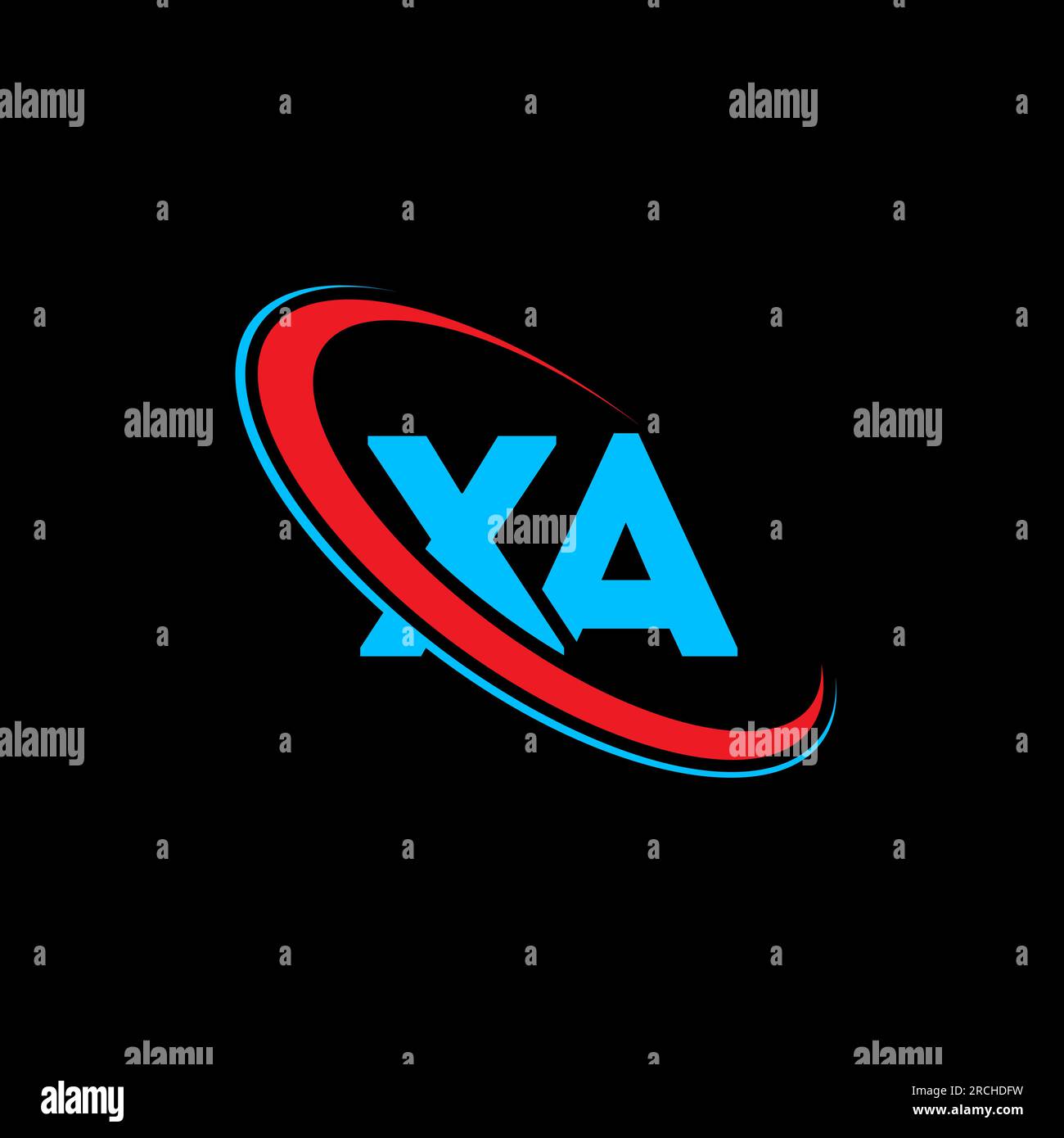 XA X A letter logo design. Initial letter XA linked circle uppercase ...