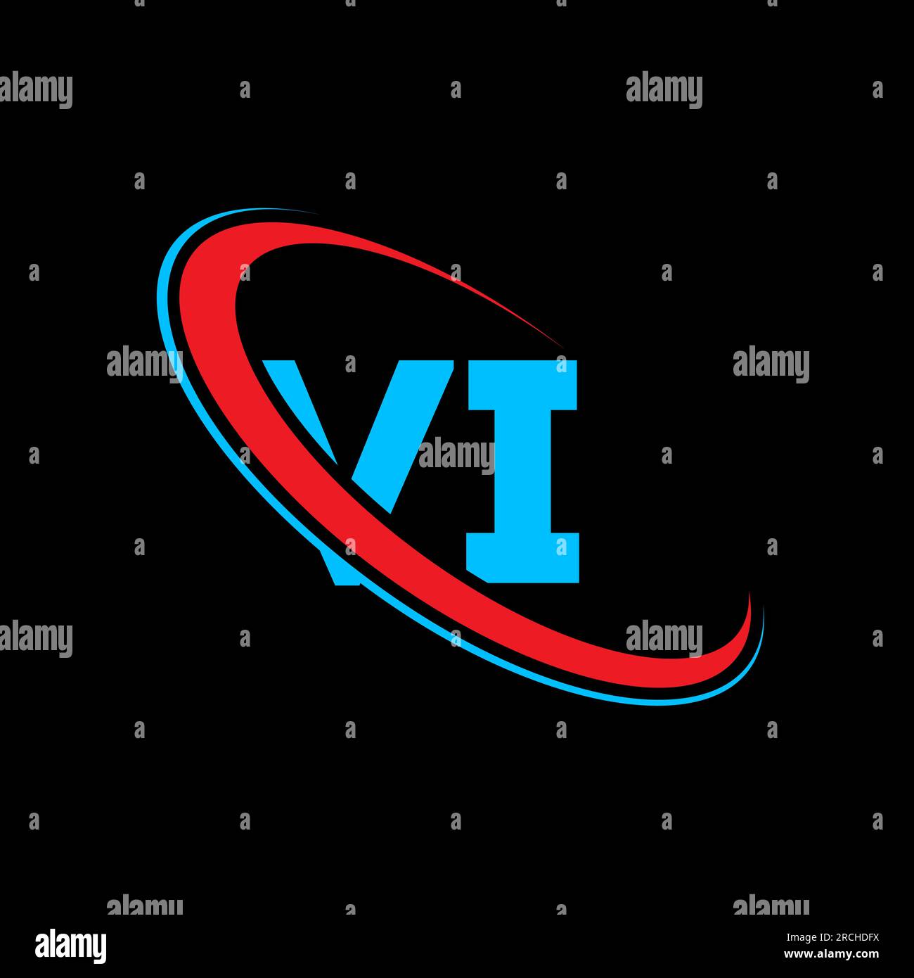 VI V I letter logo design. Initial letter VI linked circle uppercase ...