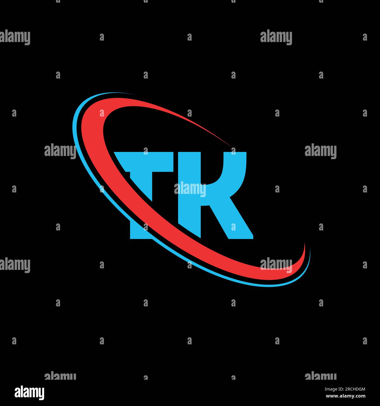TK T K letter logo design. Initial letter TK linked circle uppercase ...
