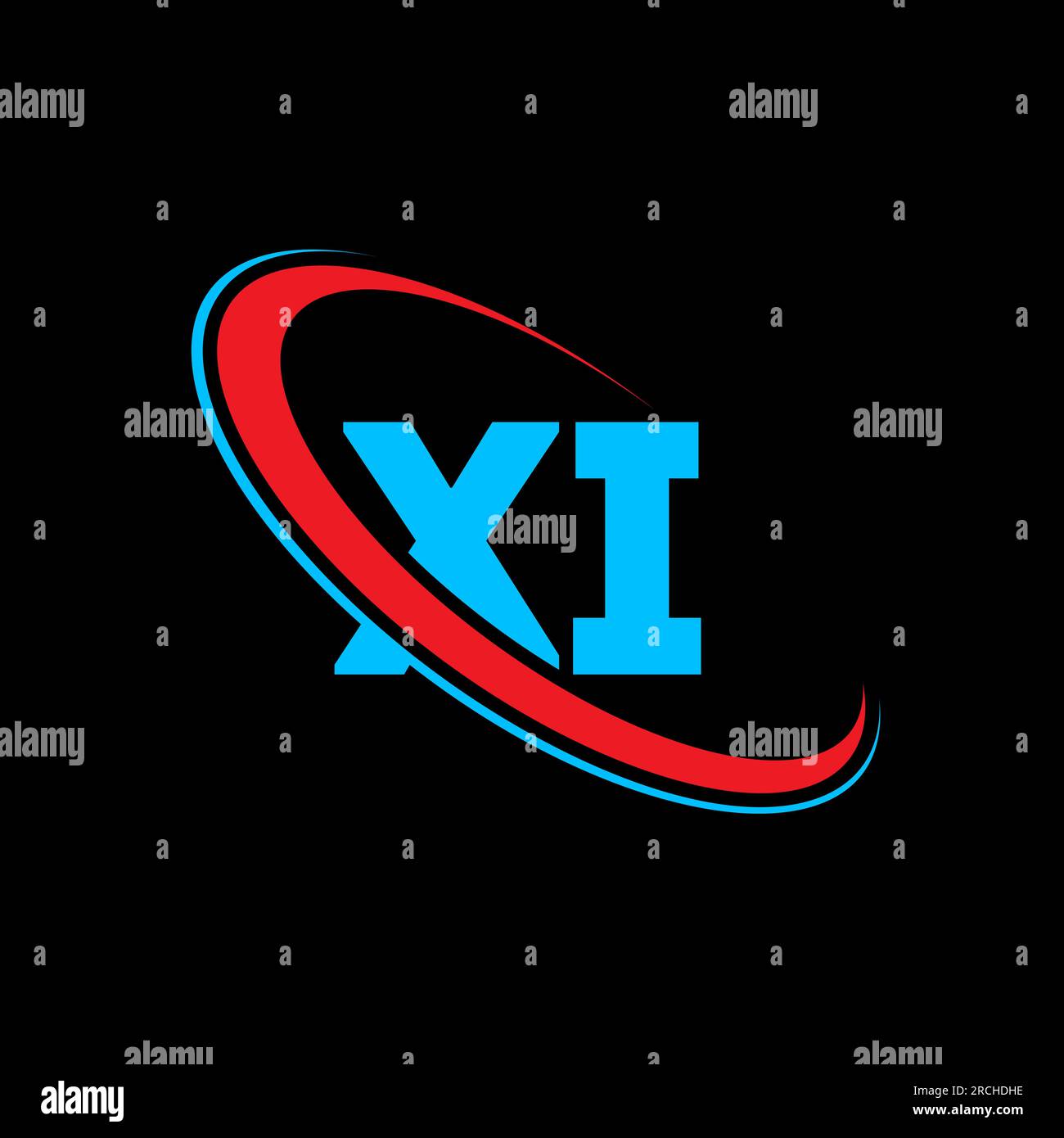 XI X I letter logo design. Initial letter XI linked circle uppercase ...