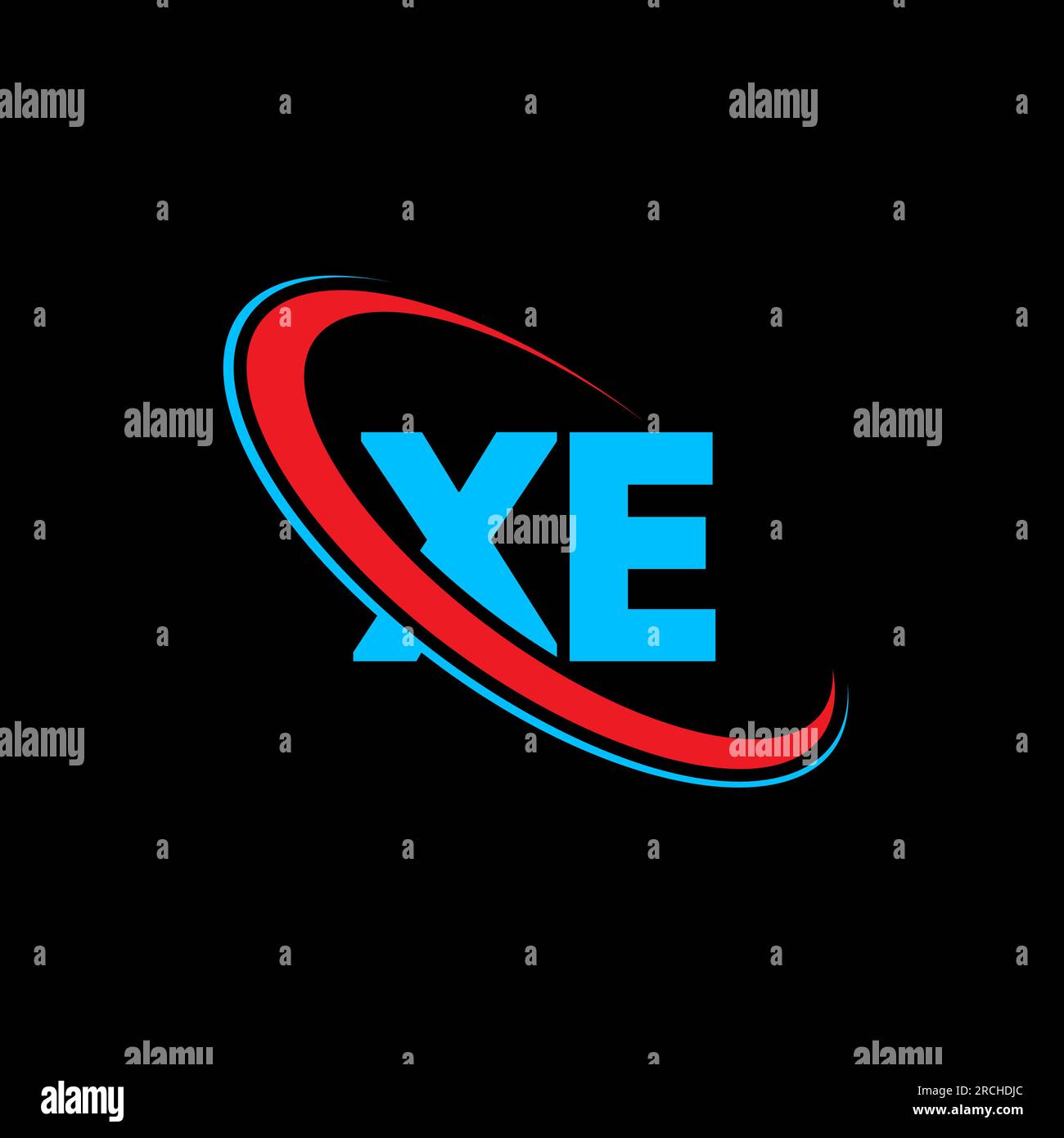 XE X E letter logo design. Initial letter XE linked circle uppercase ...