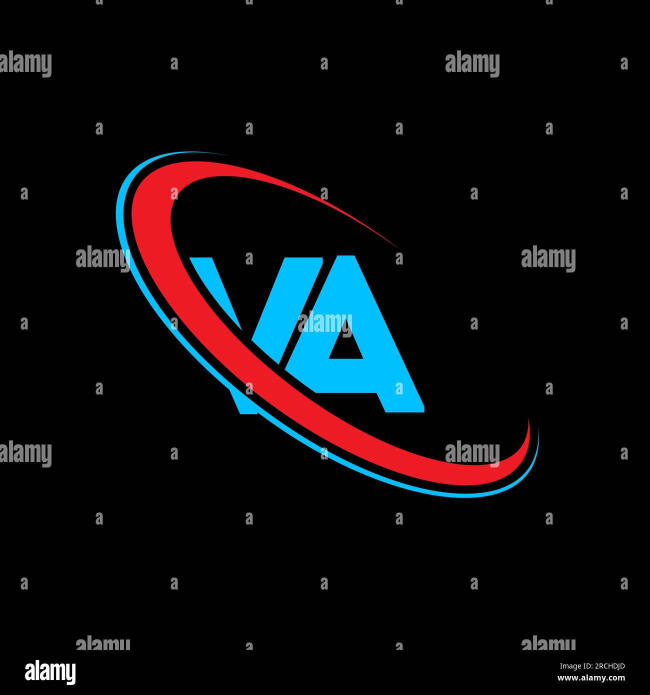 VA V A letter logo design. Initial letter VA linked circle uppercase ...