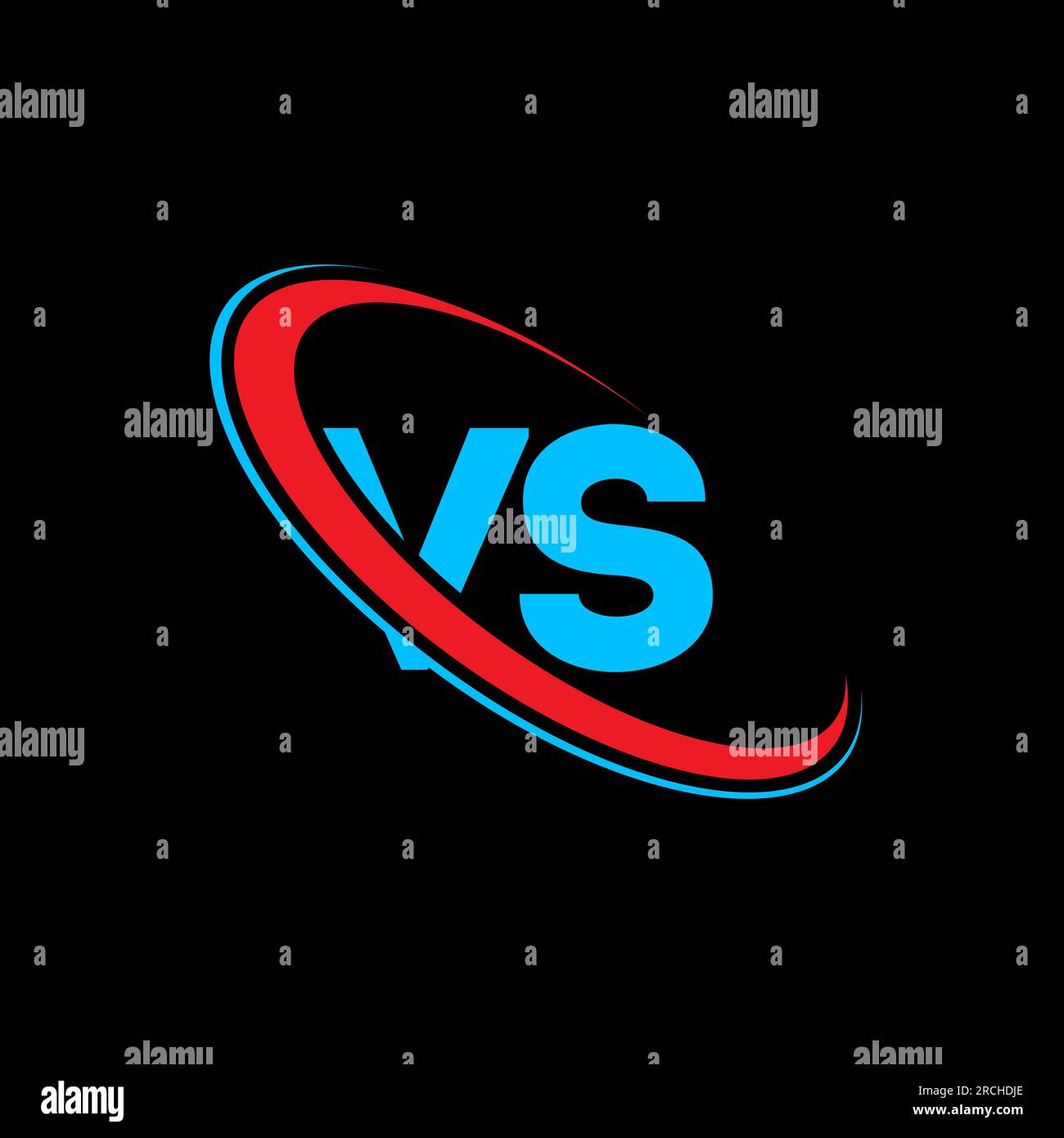 VS V S letter logo design. Initial letter VS linked circle uppercase ...