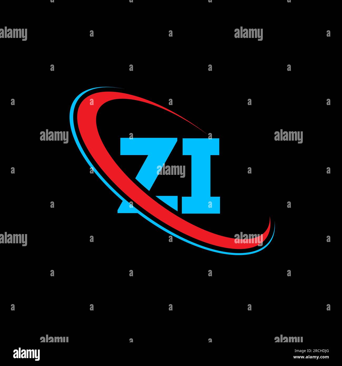 ZI Z I letter logo design. Initial letter ZI linked circle uppercase ...