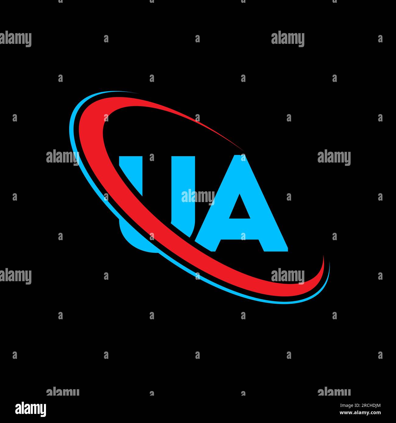 UA U A letter logo design. Initial letter UA linked circle uppercase ...